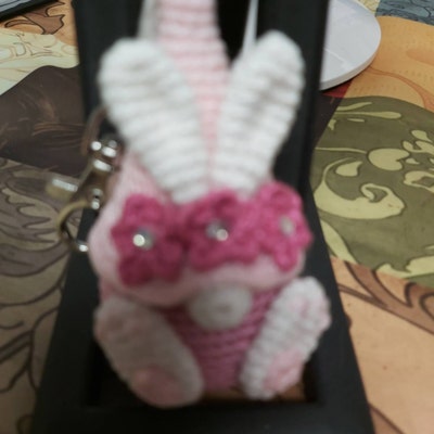 Easter Crochet Pattern Bunny Keychains With Crochet Flowers - Etsy