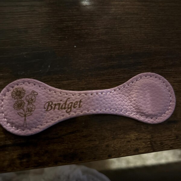 Personalized Leather Birth Flower Magnetic Bookmark: Custom Book Mark ...