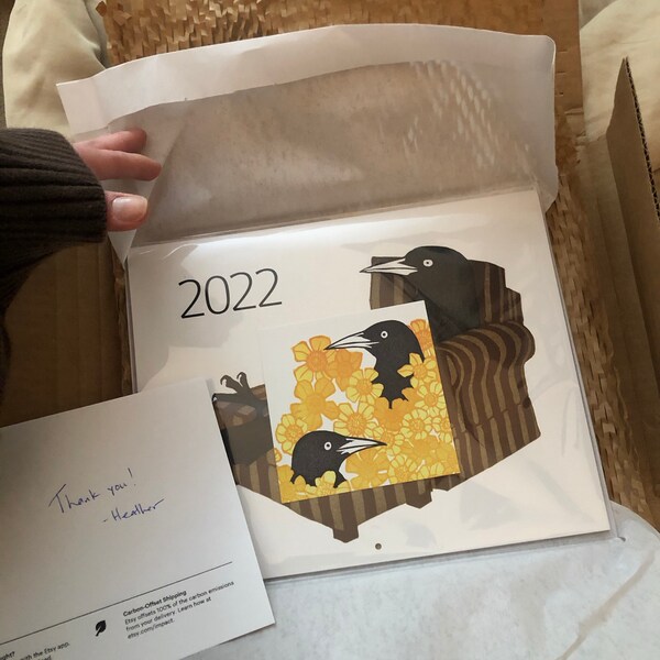 Piggyback Grackle Card Letterpress Card With Parent and Child Birds ...