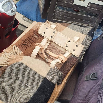 Leather Blanket Roll Camping Gear Motorcycle Rider Blanket Holder for ...