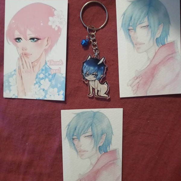 ACEO ATC Print "who Cares?!" Cute Pastel Manga Boy, Anime Portrait Art ...