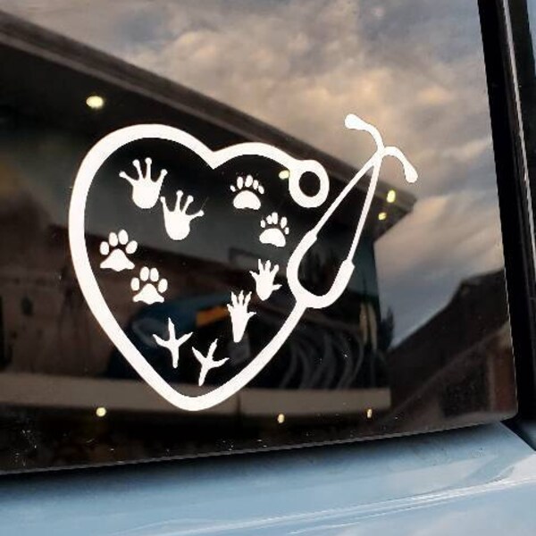 Veterinary Student Vinyl Decal | Vet Student Animal Silhouette Decal - Etsy
