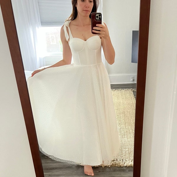 Plus Size Boho Wedding Dress, Long Sleeve Bridal Dress Low Back Floor ...