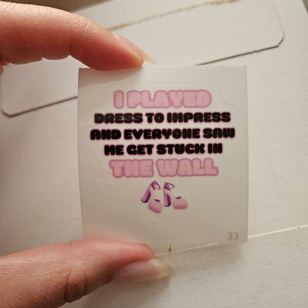 Dress to Impress Stuck in the Wall Sticker - Etsy