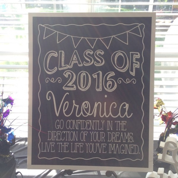 CUSTOM Graduation Chalkboard Sign for Senior Portraits Class of 2022 ...