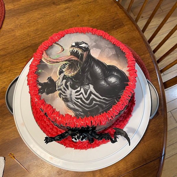Venom Edible Image Birthday Cake Topper 8" Round Personalized - Etsy