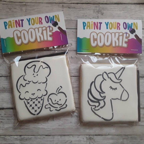 Paint Your Own Cookie Printable Bag Toppers - Set of 3 Plus Tag for PYO ...