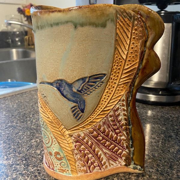 Hummingbird Pottery Flower Vase Hand Made Clay Flower Holder - Etsy