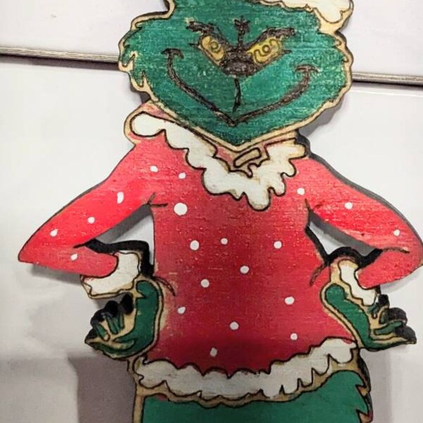Personalized Grinch Ornament Laser Cut File, Grinch Christmas Ornament ...
