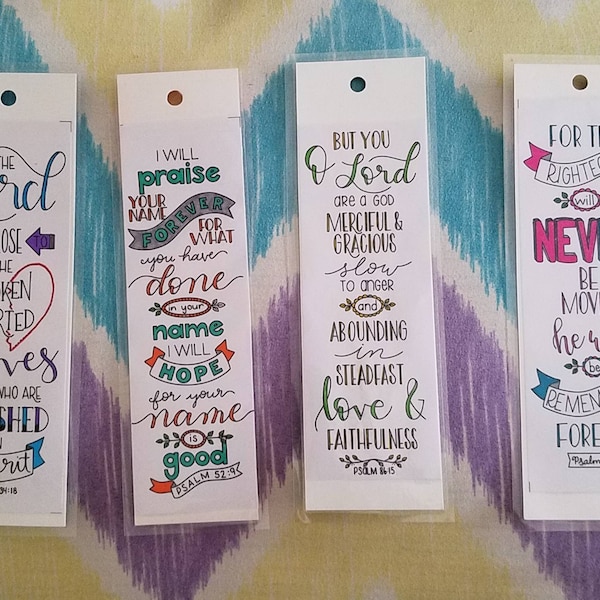 Psalms Color Your Own Bookmarks Set 1 Bible Journaling Scripture ...