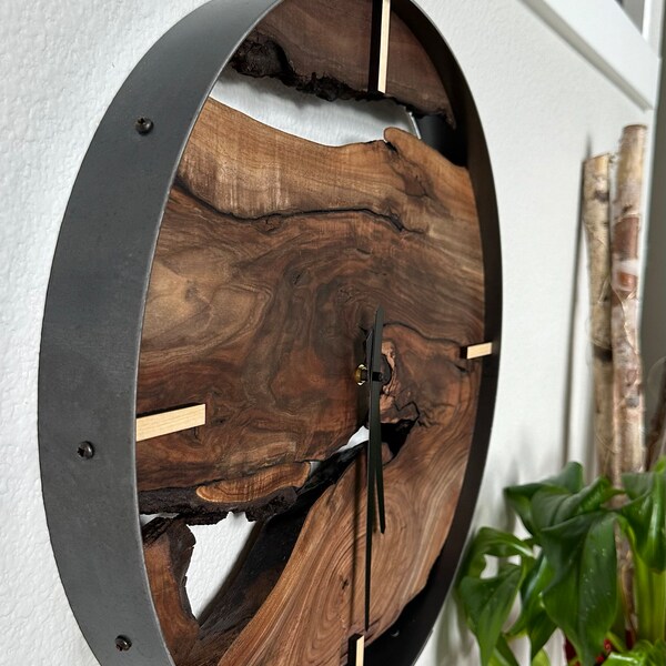Made to Order, 18 Diameter Black Walnut Live Edge Wood Wall Clock ...