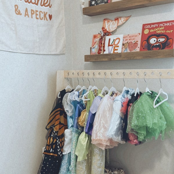 A Frame Rack Clothes Hanger Wood Clothing Rack Gift Kids Dress up ...