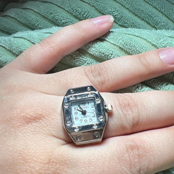 Vintage Punk Finger Watch Set-watch Ring for Men Women-mini Elastic ...