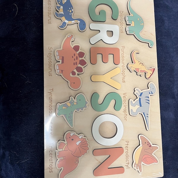Dinosaur Name Puzzle Dinosaur First Birthday Gift Birthday Decorations ...