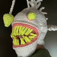 Angler Fish Crochet Hat Costume & Wrist Gauntlets - Fantasy Under the ...