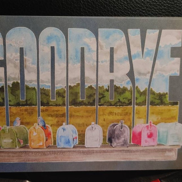 Goodbye - Postal Retirement Announcement - Lakeside Scene Mail Carrier ...