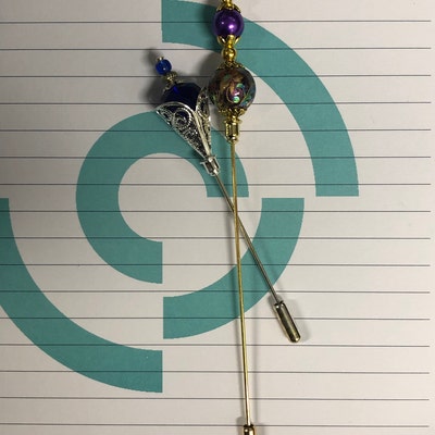 3 Pink and Gold Glass Counting Pins for Cross Stitch, Pink Stick Pins ...