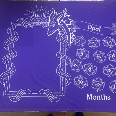 Dungeons and Dragons DND Baby Milestone Blanket Gift Keepsake Christmas ...