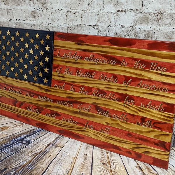1.5'' Pledge of Allegiance/ Plywood / Laser Cut - Etsy