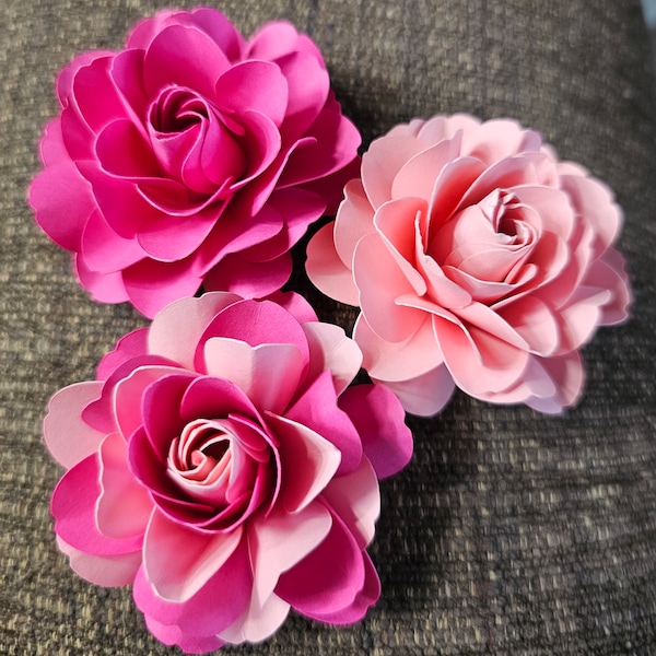 Paper Rose7 Templates, Rose Svg, Paper Flower Svg, 3D Paper Flowers Svg ...