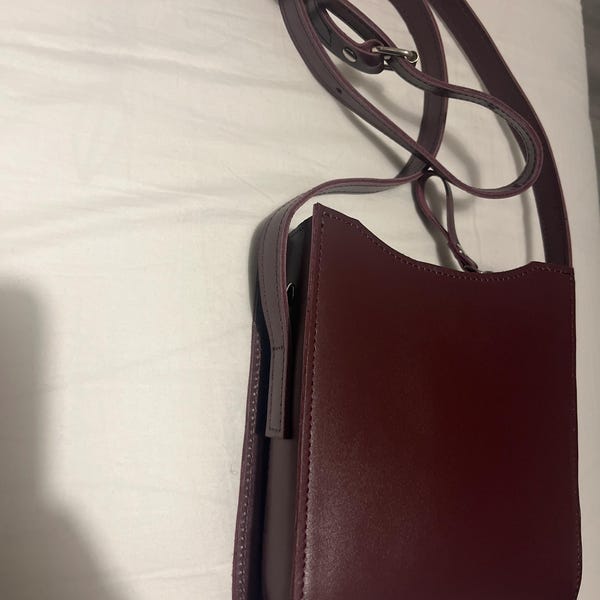 Black Minimalist Leather Womens Bag, Leather Crossbody Bag, Small ...