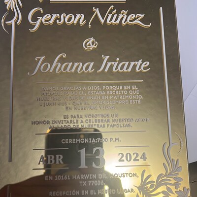 PERSONALİZE Invitation With Stamp, Acrylic Wedding Invitation With Rsvp ...