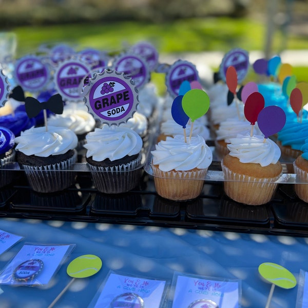 Bright Balloon Party Picks - Cupcake Toppers - Food Picks - up up and ...
