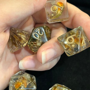 Pine Cone and Feather Wisps Dnd Dice Set, Polyhedral Dice, D&D Dice ...