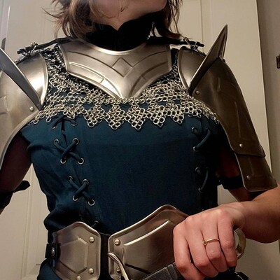 Mini Chainmail Statement Necklace, Byzantine and Pearl - Etsy