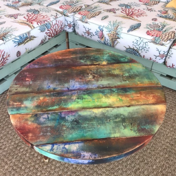 Modern Farmhouse Dining Table. Hand Painted Kitchen Table. Rustic Barn ...