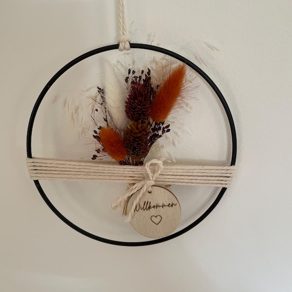 Standring mit Trockenblumen | Trockenblumenring stehend | Blumenleiste ...