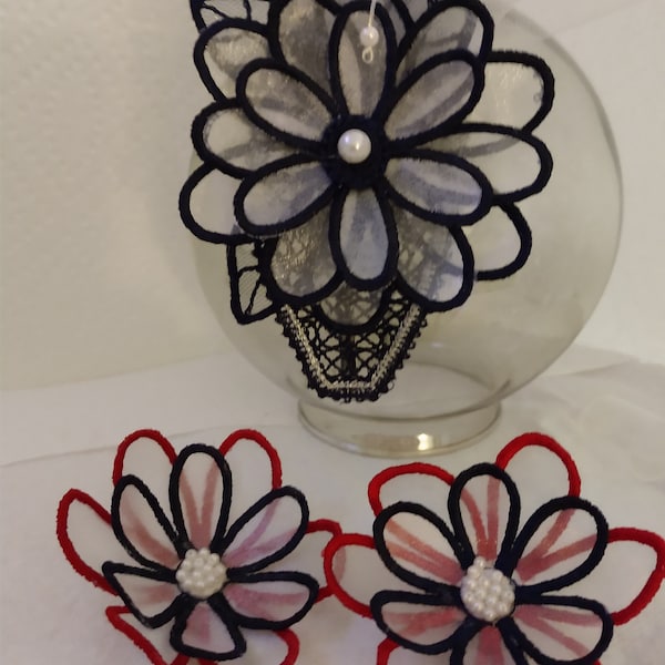 Free Standling Applique 3D Flower Project #388 ( Machine Embroidery ...