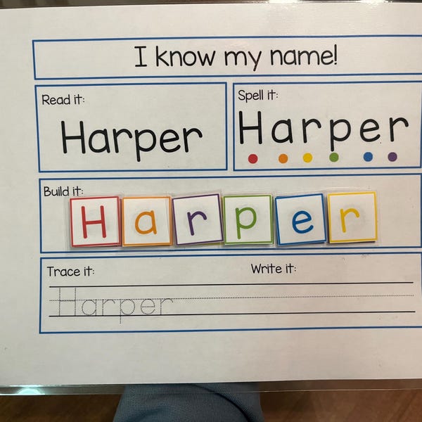 Personalized Name Tracing Worksheet: Spell & Write Activity (PDF) - Etsy