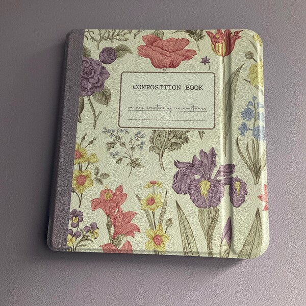 Purple Floral All New Kindle 11th Gen 2024 Case Composition Book Kobo ...