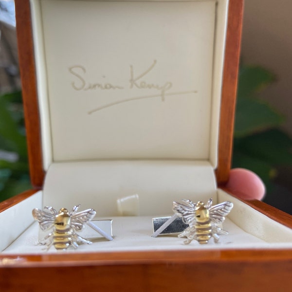 Bee Cufflinks in Sterling Silver and 18CT Gold. - Etsy