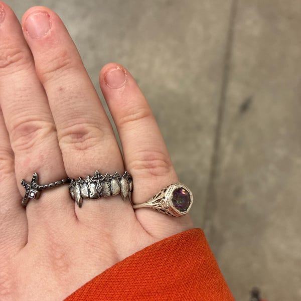Vampire Fang Ring in Sterling Silver Vampire Werewolf Halloween Witch ...
