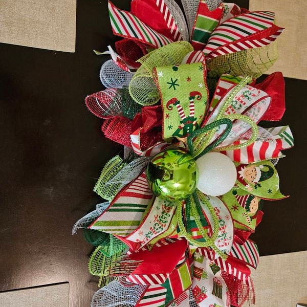 Elf Christmas Centerpiece, Whimsical Garland, Fireplace Decor ...