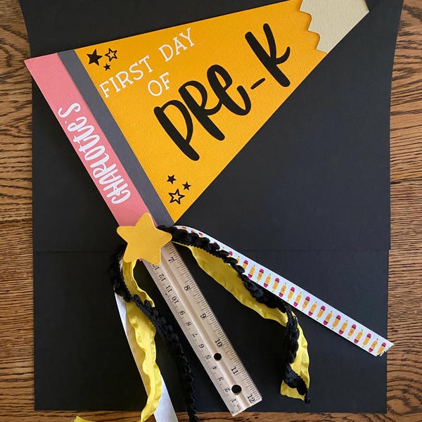 Personalized Back to School Sign - First Day of School Pencil Pennant ...