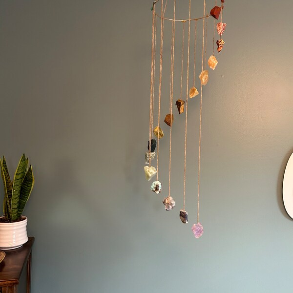 The Rustic Ombre Crystal Mobile - Raw Natural Crystals - Etsy