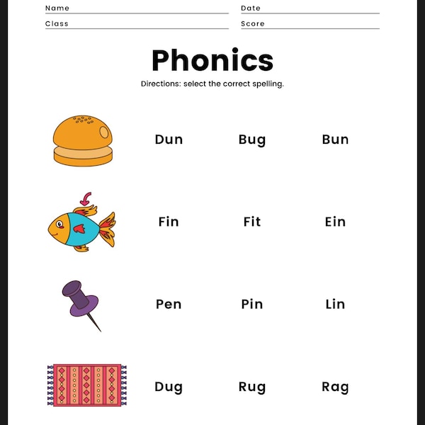 Spelling Worksheets for Pre-k to 1st Grade | Fun Learning and Easy ...