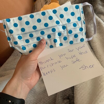 Blue Face Mask With Filter Pocket Aluminum Nose Strip and - Etsy