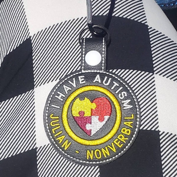 Autism Awareness, Autism Bag Tag, Autism Alert for Backpack, Autism Tag ...