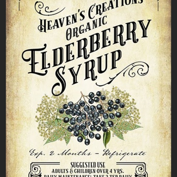 Custom Elderberry and Elderflower Label - Premium Printed Labels With ...