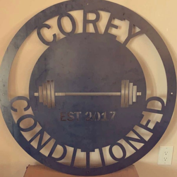 Gym Sign | Personalized Home Gym Sign | Custom Metal Gym Sign | Home ...