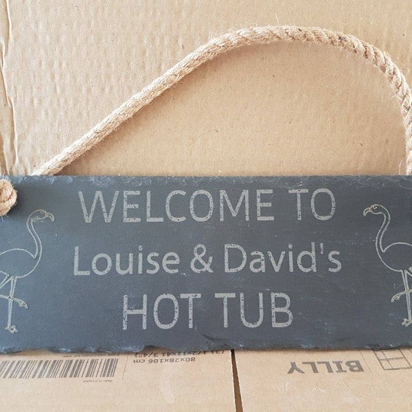 Slate Hanging Hot Tub Signs Jacuzzi Plaque | Christmas | Birthday ...