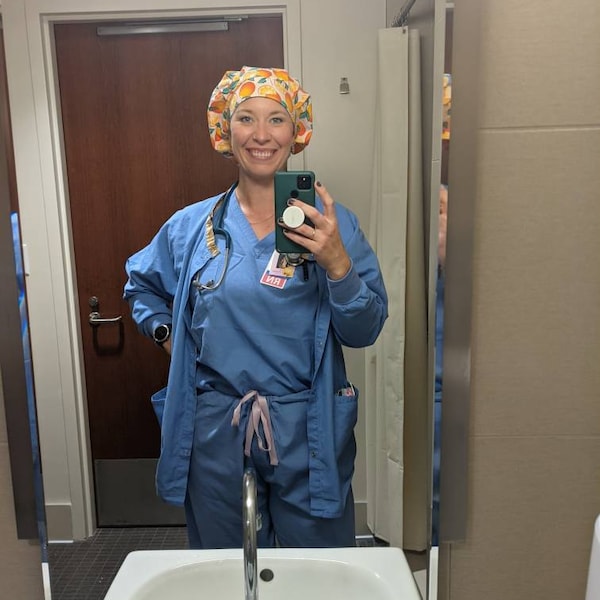 Bouffant Scrub Hat With Adjustable Cord Sewing Pattern, Nurse Head ...