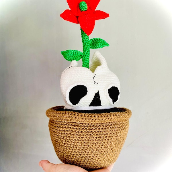 Crochet Skull Halloween PATTERN | Amigurumi | Flower in Skull | Crochet ...