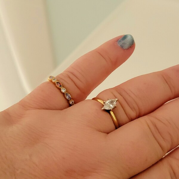 14K Gold Mothers Ring Stackable Birthstone Rings for Women, Personalized Handmade Jewelry Gifts ...