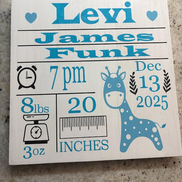 Baby Stats Bundle SVG | Baby Birth Announcement Template Svg | Baby ...