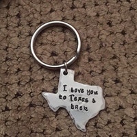 Texas-keychain Texas Keychain-ornament-handstamped-personalized-i Love ...
